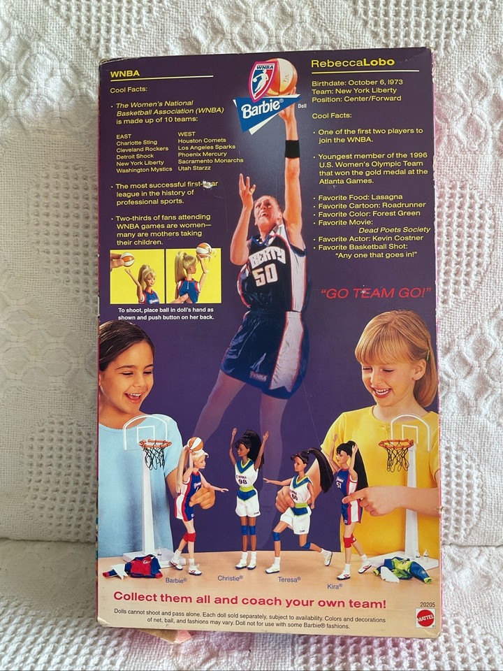 WNBA Barbie Doll Liberty Mattel Rebecca Lobo Basketball 20205 Toy New ...