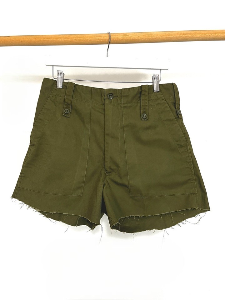 Vintage Army Fatigue Cut-off Combat Shorts. Military Uniform. Raw Edge ...
