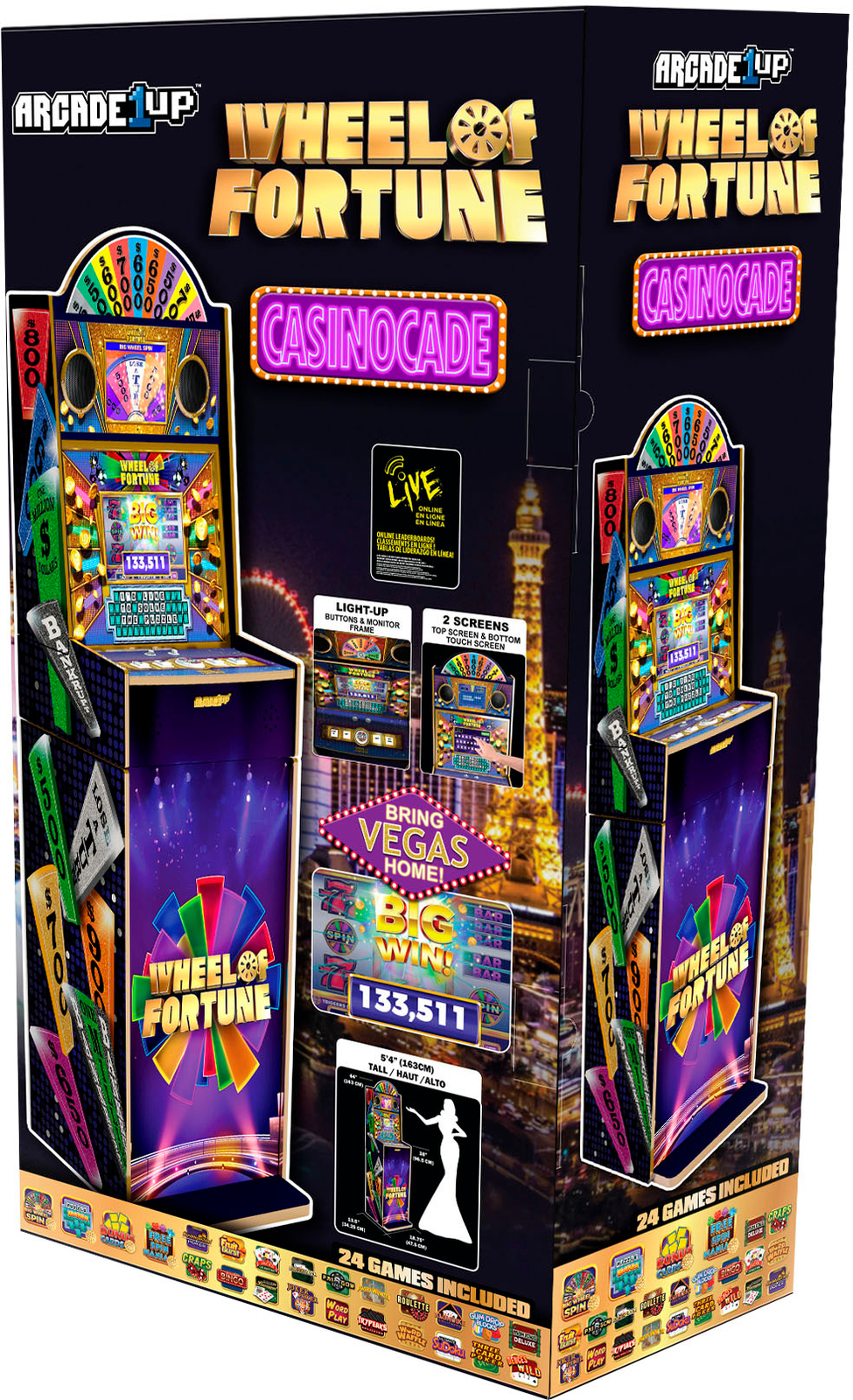 Arcade1Up - Wheel of Fortune Casinocade Deluxe Arcade Game 195570019382 ...
