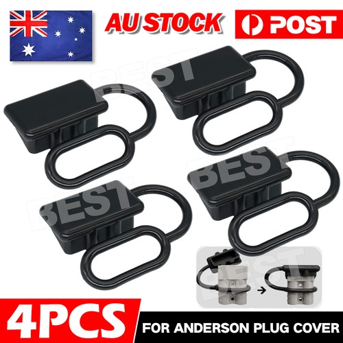 4 x Dust Cap Black Anderson Plug Cover Style Connectors 50AMP Battery ...