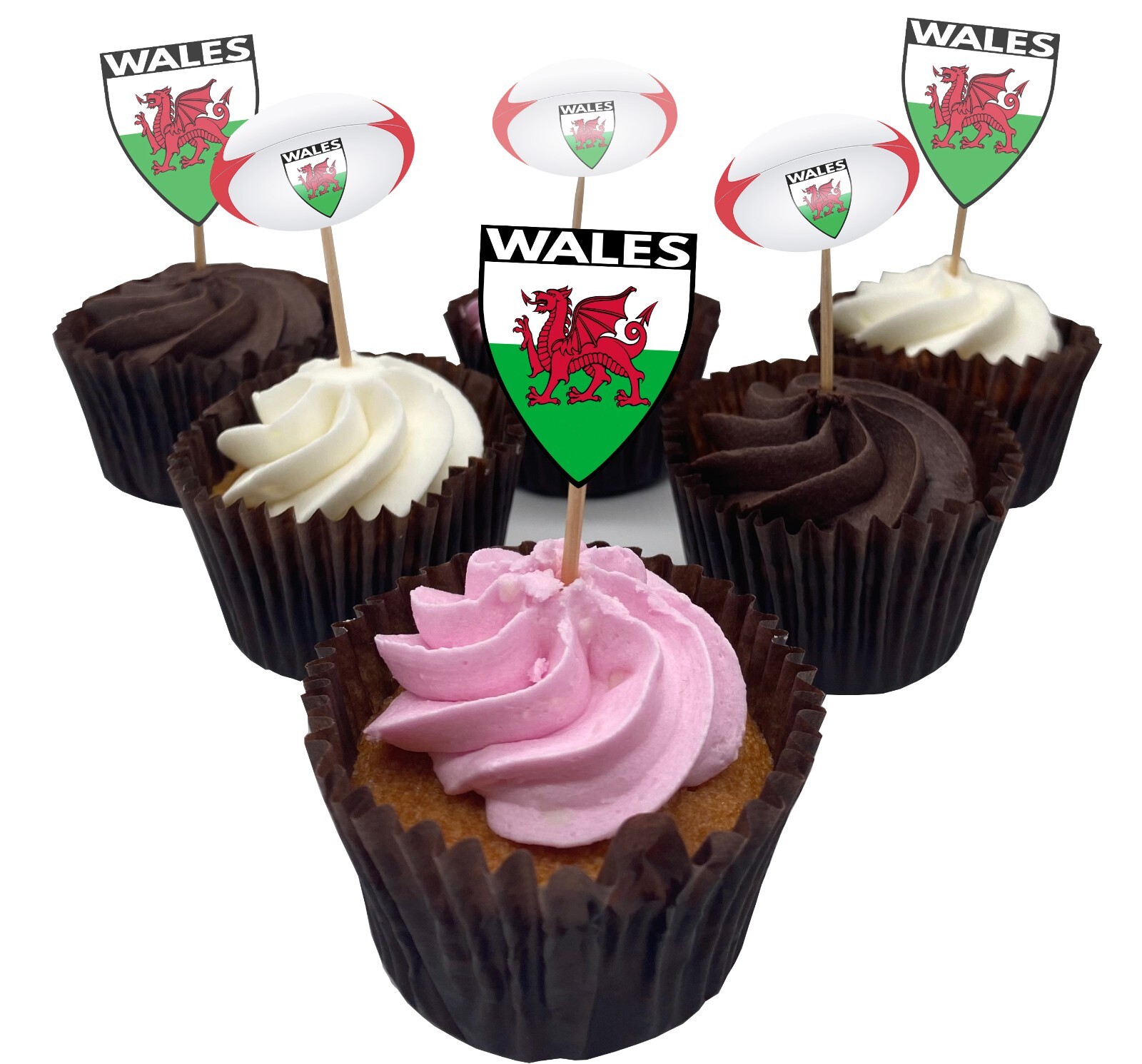 Six Nations Rugby Wales Party Decorations Pack Bunting Cupcake Food ...