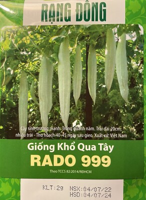 Rare 2-gram Giong Kho Qua Tay, 8 White Serpent Snake Gourd Seeds; Buag ...