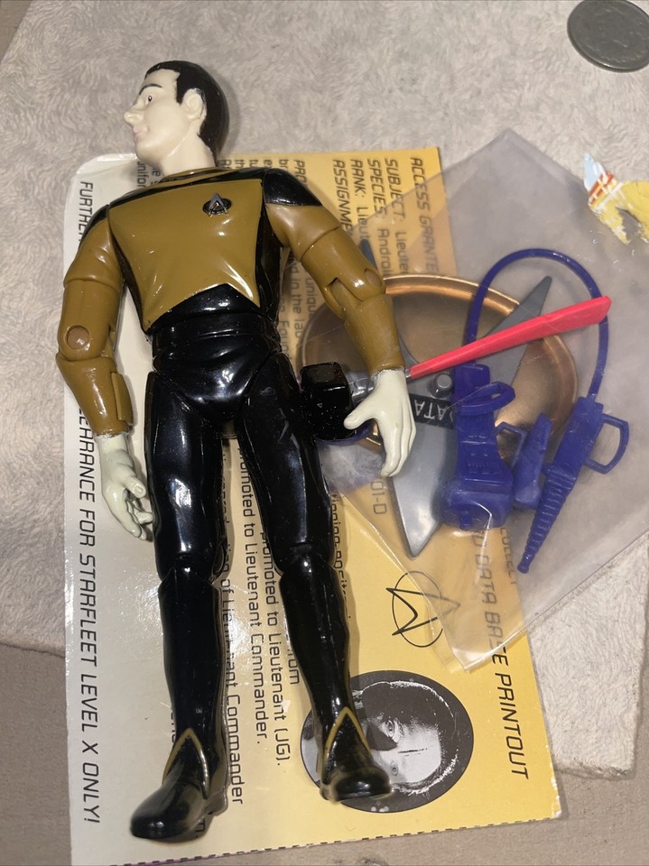 Vintage 1992 Commander Data Action Figure Star Trek Playmates Toys 5 ...