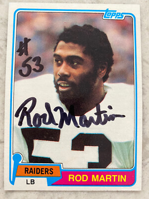 Rod Martin signed OAKLAND RAIDERS card 1981 Topps ROOKIE | eBay
