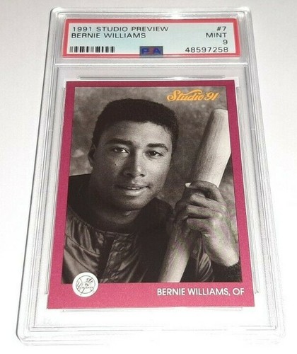 1991 Studio Preview #7 Bernie Williams Rookie Card RC Graded PSA 9 Mint ...