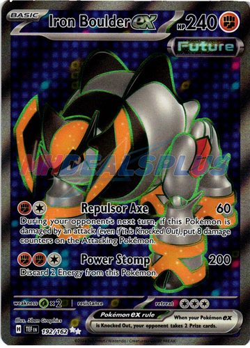 NM Pokemon Temporal Forces Iron Boulder EX Ultra Rare Full Art 192 #192 ...