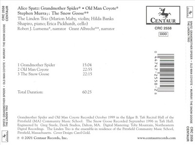 ALICE SPATZ: GRANDMOTHER SPIDER; OLD MAN COYOTE; STEPHEN MURRAY: THE ...