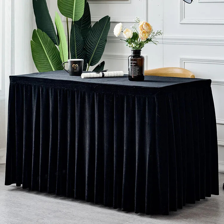 1Pc Tablecloth Rectangular Conference Table Cover Skirt for Party Desk ...