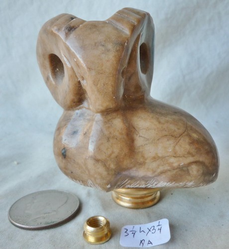 Lamp Finial Longhorn Sheep Carved Stone Animal 3 1.4" h x 3 1/4" w RA ...