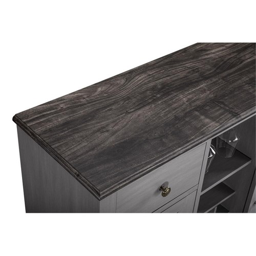 Pemberly Row 47 in. Gray Wood Bar Cabinet w/ Brushed Nickel Knobs | eBay