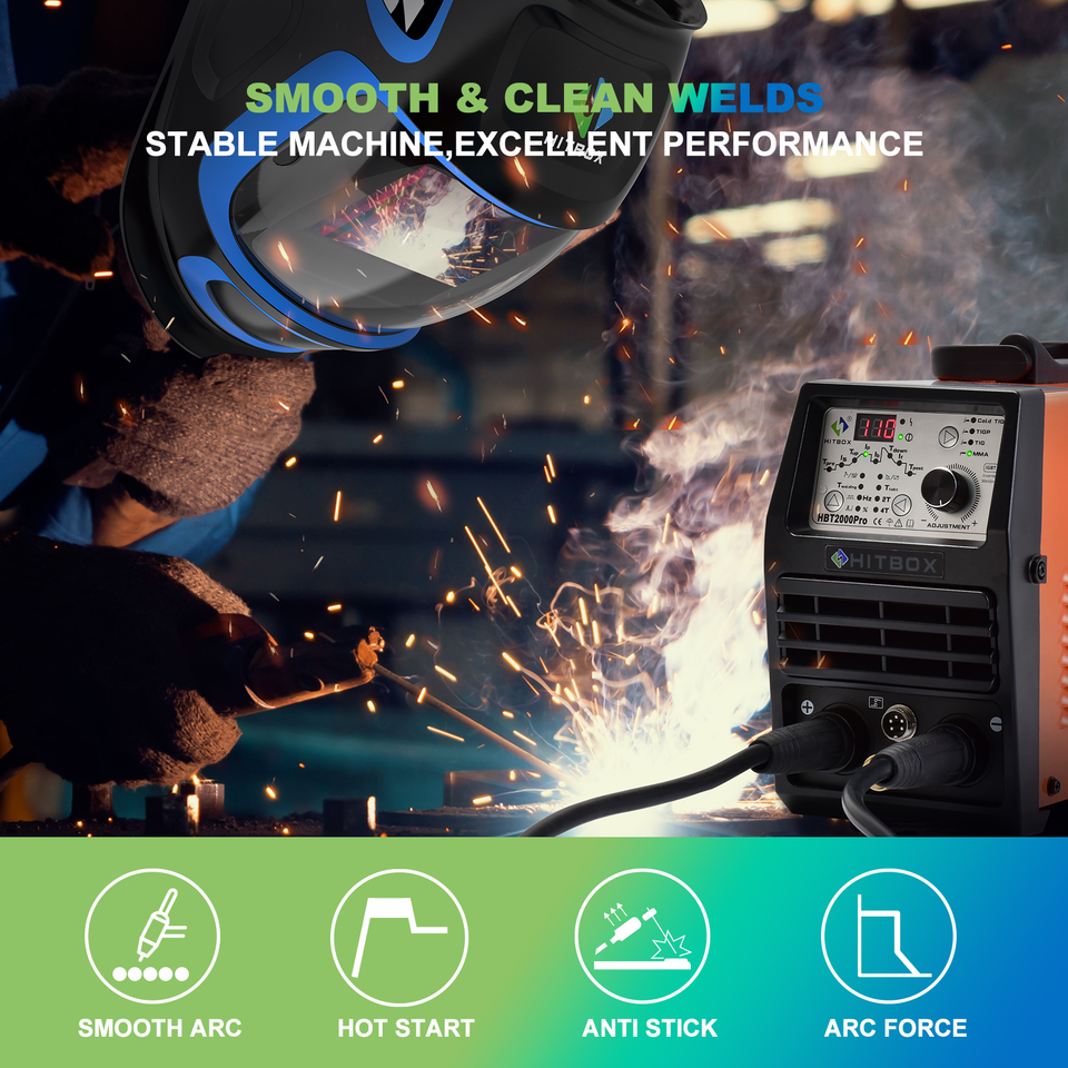 HITBOX 110V/220V HF Pulsed Cold TIG Stick Welder Al Welding Machine for ...