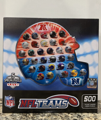 NFL Teams Helmet Shaped 500 Piece Puzzle Cleat/Jersey/Football Shape ...
