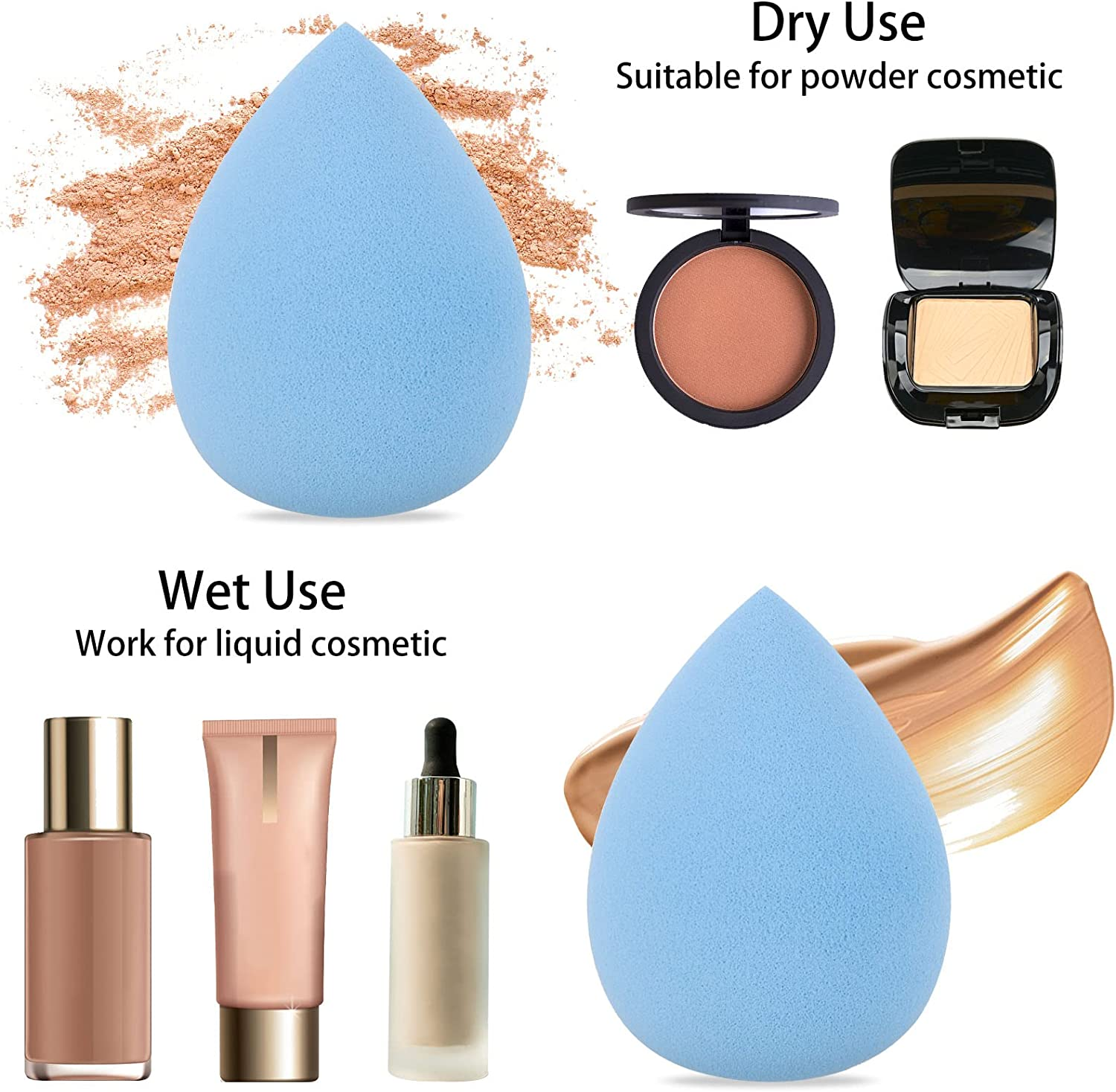 10 Pieces Makeup Sponge Blenders Beauty Sponges Egg Shaped Blending ...