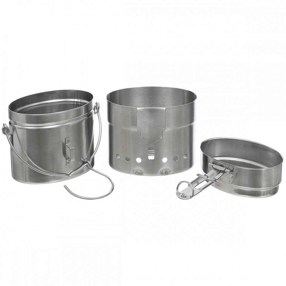 Schwed. Kochset M40 Edelstahl 3-teilig Stainless Kochgeschirr Outdoor ...