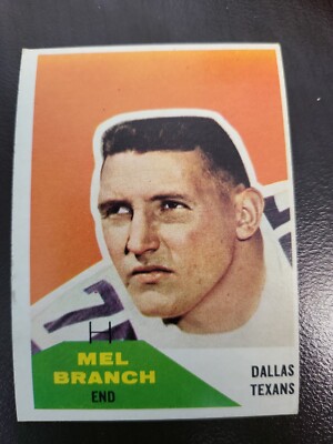 1960 Fleer Mel Branch football card #100 | eBay
