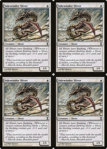 4x MTG 2006 SIDEWINDER SLIVER - CREATURE - MAGIC CARD x4 copies | eBay