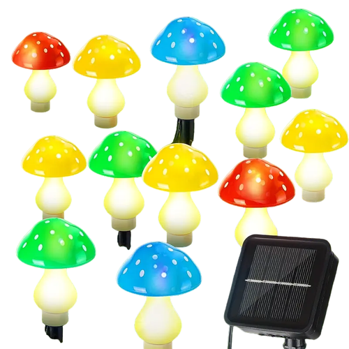 NNETM Twinkling Toadstools: 12LED Multi-Color Changing Solar Christmas ...
