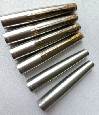 ⚙️SELL All Parts Parker 45 Fountain Pen Caps Stainless Used Condition ...