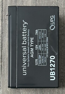 UPG Universal Non-Spill Sealed Lead Acid Battery AGM Type UB1270 12V ...