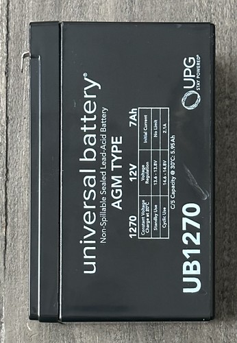 UPG Universal Non-Spill Sealed Lead Acid Battery AGM Type UB1270 12V ...