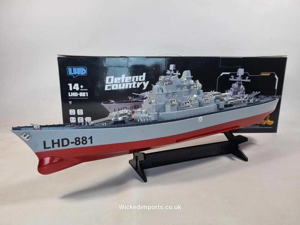 RC Speed Destroyer Battle Ship Boat - 2.4G Dual Motors Remote Control ...