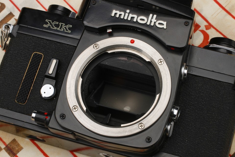 Minolta XK 35mm film Camera body Black with AE Finder W Meter. Tested ...