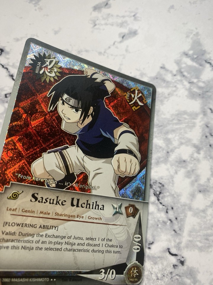 Sasuke Uchiha N-086 Diamond Foil Curse Of The Sand Naruto Chidori 1st ...