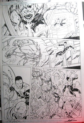 JLA CLASSIFIED Issue 50 Page 7 BYRNE FARMER original Comic art GREEN ...