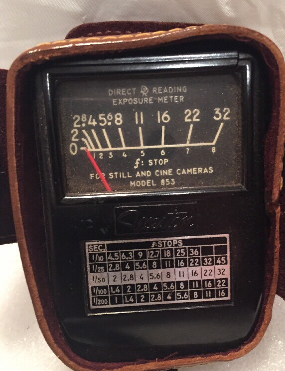 Weston Model 853 Direct Reading Exposure Meter Felt Lined Leather Case ...