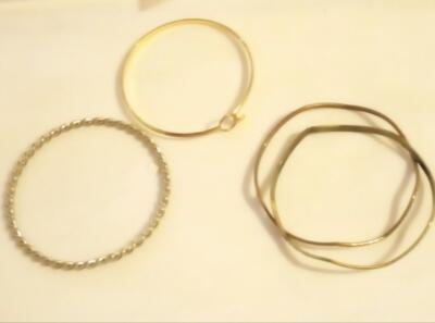 4 Assorted Bangle Bracelets Copper Looks 4 pc Lot Versatile Patterns ...