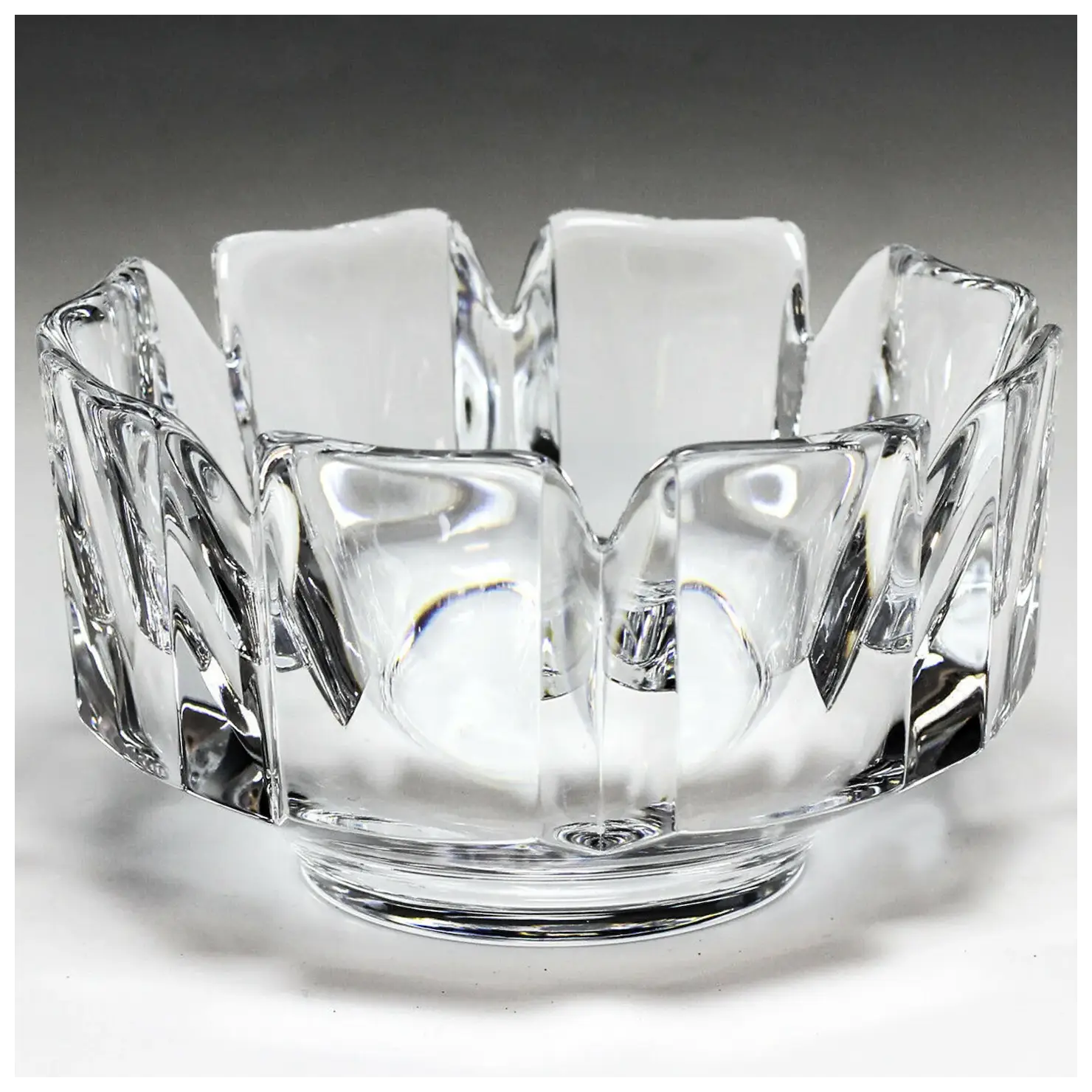 Orrefors Art Glass Bowl "Corona" Pattern by Lars Hellsten - LARGE 9 ...