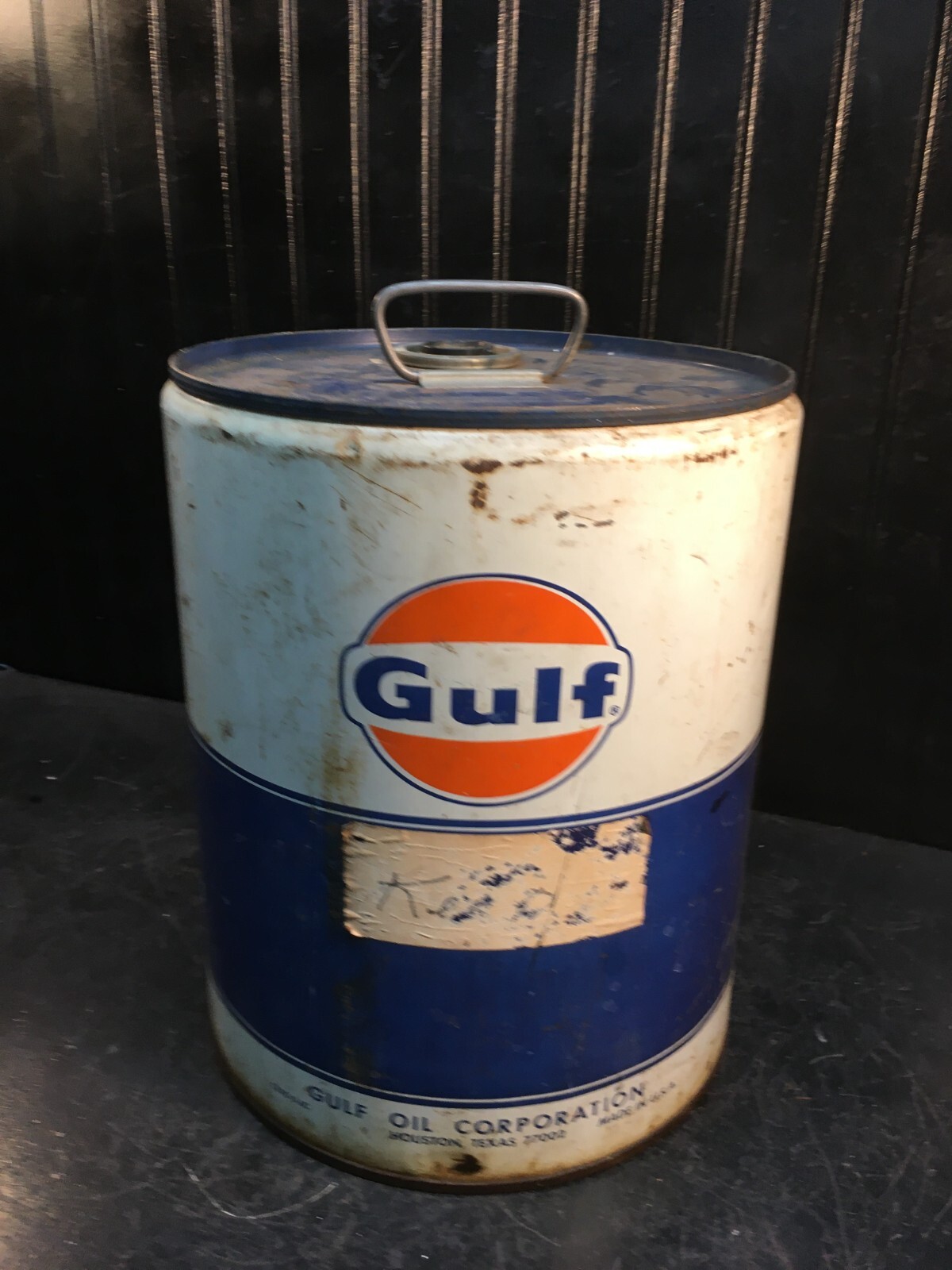 Vintage Gulf Oil Corporation Sign 1984 5Gallon Kerosene Oil Can Solid ...