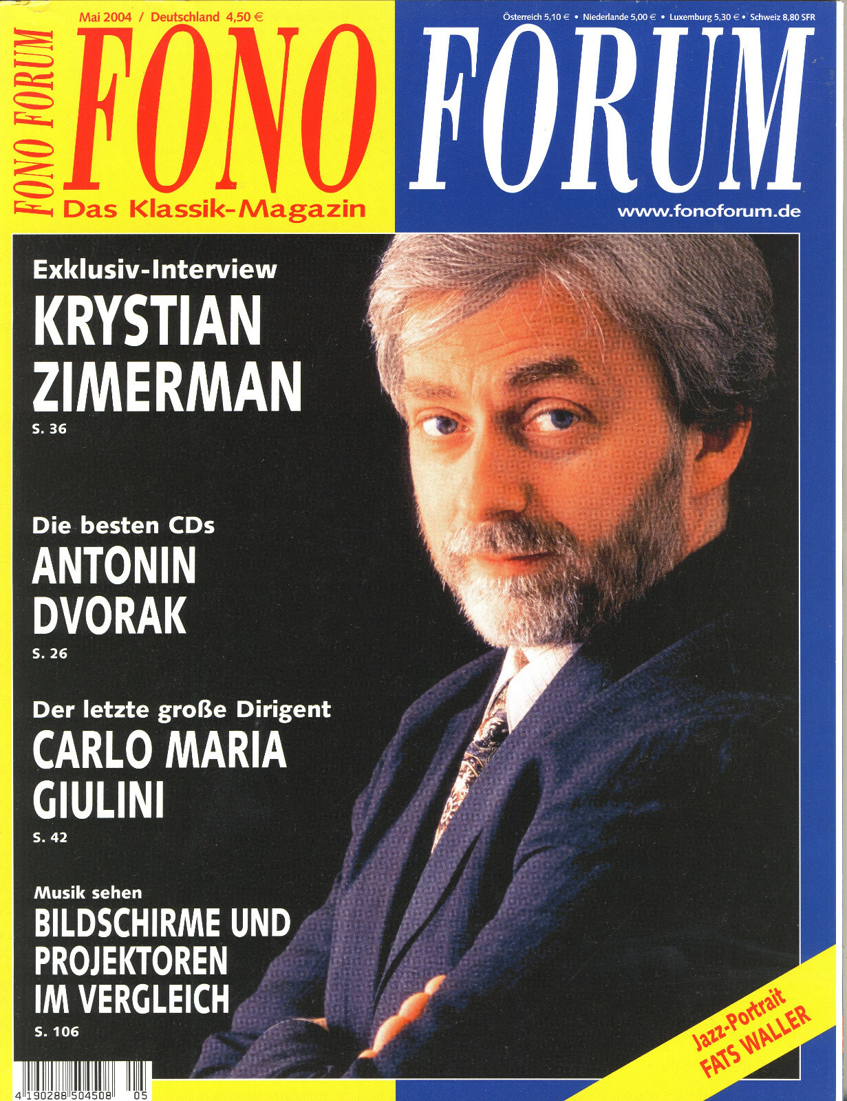Fono Forum 2004 Heft 5 - Krystian Zimerman, Carlo Maria Giulini, Fats ...