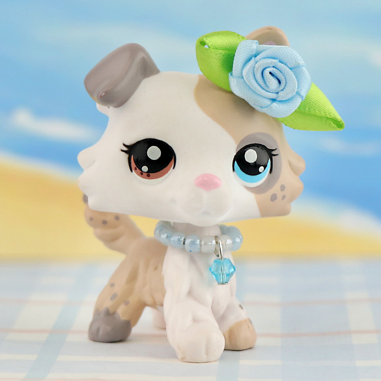 lpsloverqa Custom Collie 026 OOAK Little Pet Dog with Bow Necklace for ...