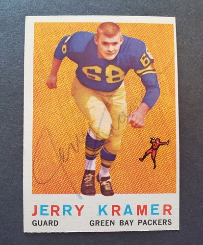 SIGNED 1959 Topps #116 Jerry Kramer ROOKIE CARD - Green Bay Packers ...