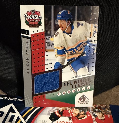 2025-26 Upper Deck SP Game Used Jordan Kyrou NHL Winter Classic Fabrics ...