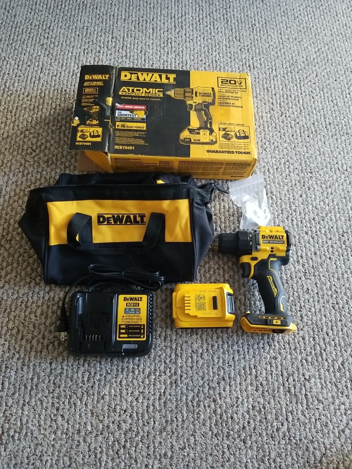 Dewalt DCD794D1 20v Atomic Max 1/2" Drill / Driver Brushless Kit W ...