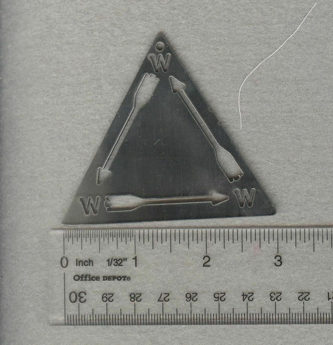 OA LODGE NOAC ORDER OF THE ARROW 3 INCH POLISHED VIGIL TRIANGLE PENDANT ...