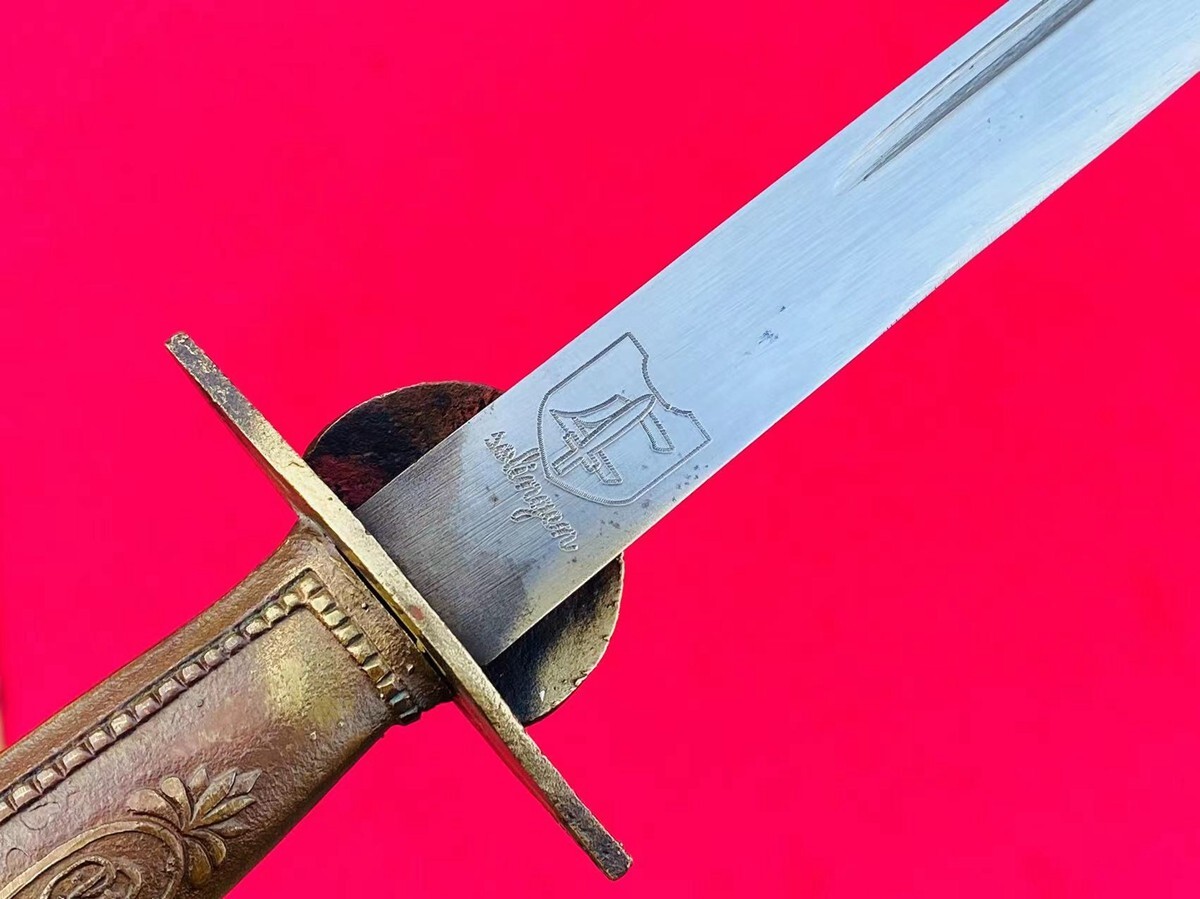 Military Short Sword Dagger Ninja Tanto Signature Blade Brass Saya ...