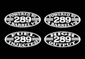 2 289 V8 DECALS SBF ENGINE 2 4 BARREL HIGH OUTPUT FUEL INJECTED GT ...