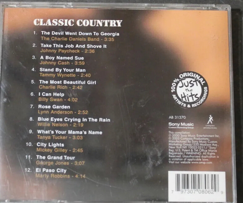 Classic Country Various Artists CD - 2003 Sony - Preowned | eBay