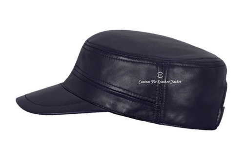 New Gatsby Unisex Dark Purple Castro Cap High Quality Genuine Leather ...