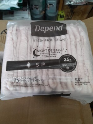 2pk Depend Night Defense Adult Underwear for Women Overnight Small 16 ...
