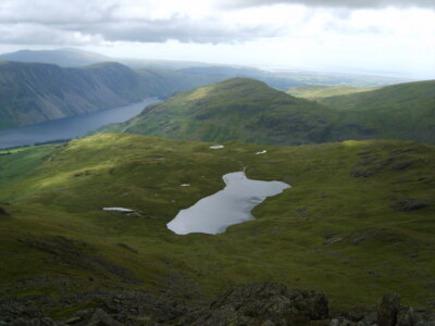 Photo 6x4 Low Tarn Wasdale Head The tarn bed has two hollows suggesting ...