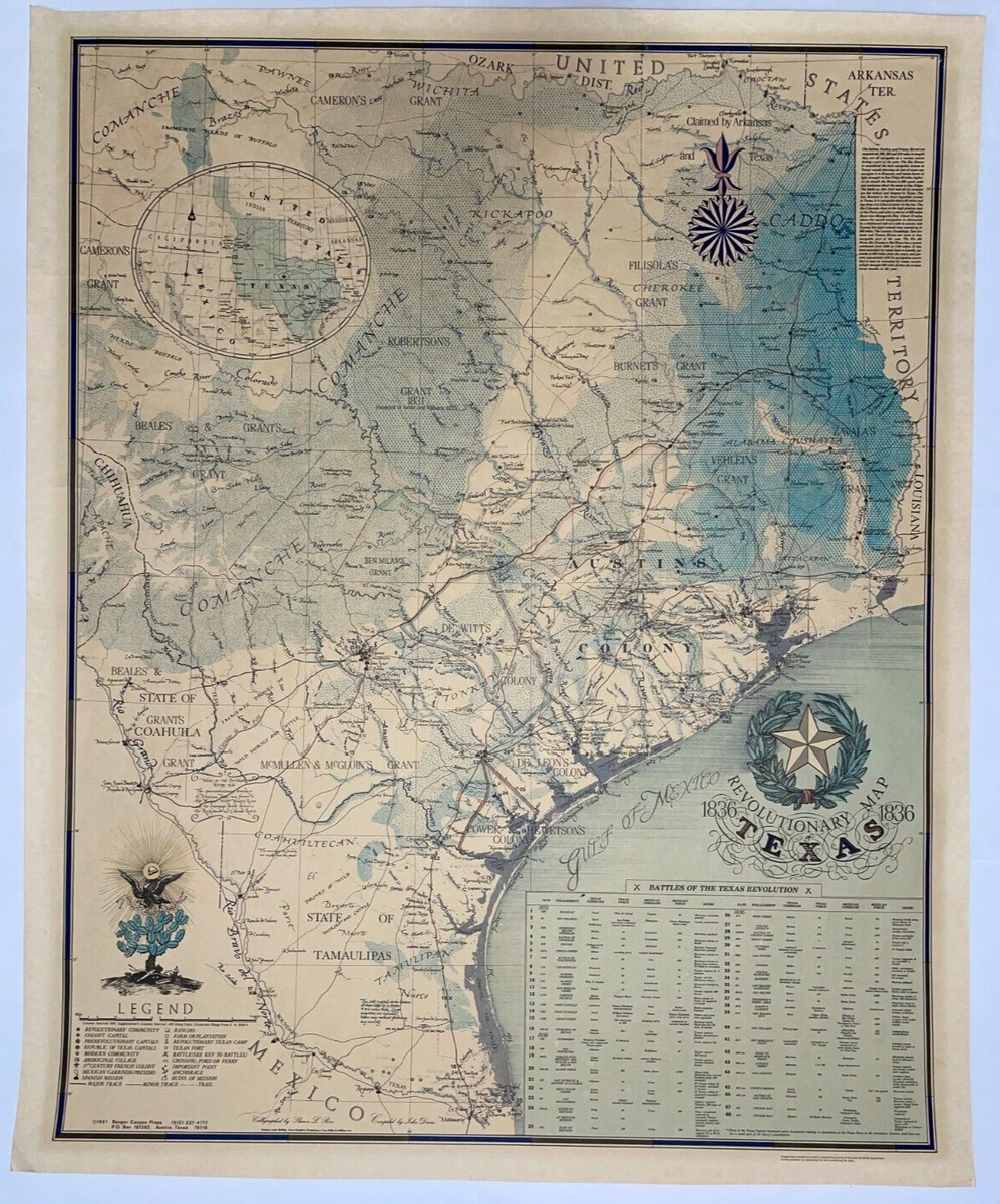 1836 Texas Revolution Battle Map Treaty Of Velasco (1836) Map