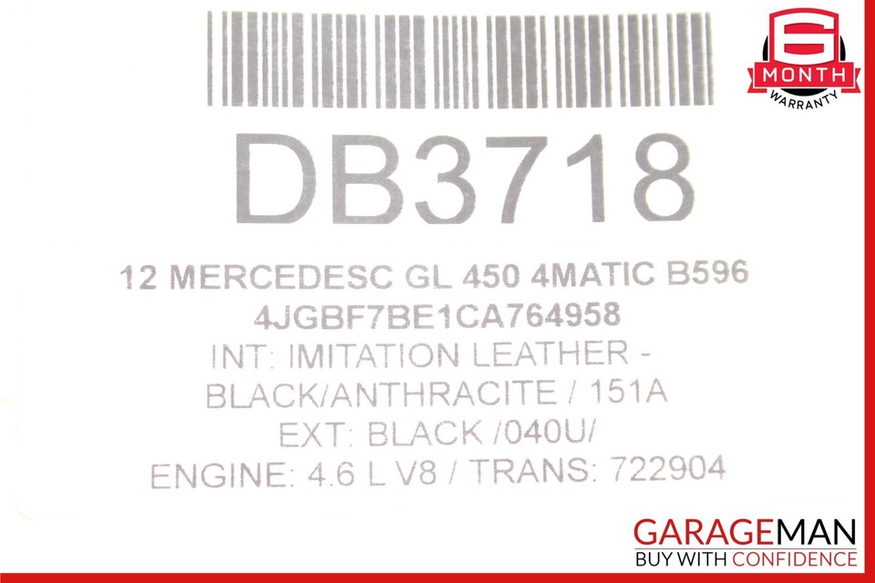 07-12 Mercedes X164 GL450 4.7L V8 Engine Motor Block Assembly OEM 193k ...