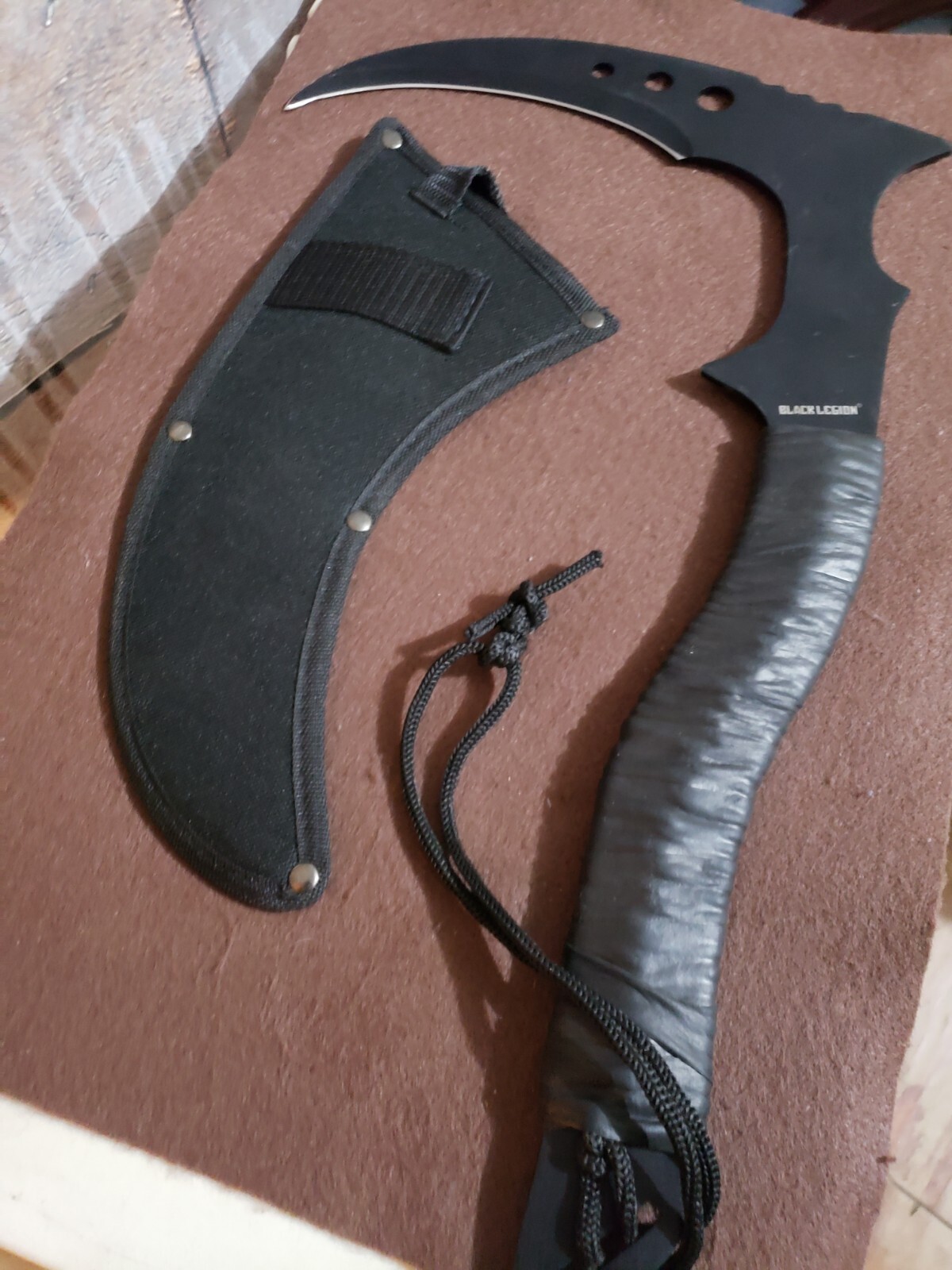 16" Black Legion Tactical Sickle Ninja Scythe Axe Sword Blade Hunting ...