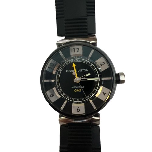 LV Louis Vuitton Q113K Tambour GMT Automatic Men's Watch | eBay
