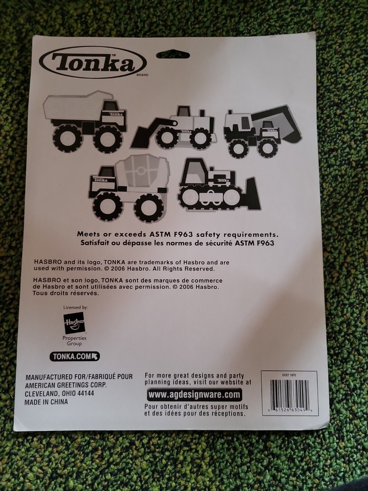 TONKA JUMBO STICKERS (5) ~ Construction Birthday Party Supplies Favors ...