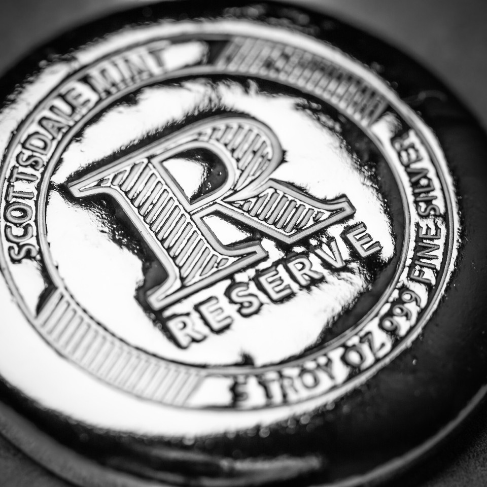 5 oz RESERVE Silver Button Round by Scottsdale Mint .999 Fine Silver # ...
